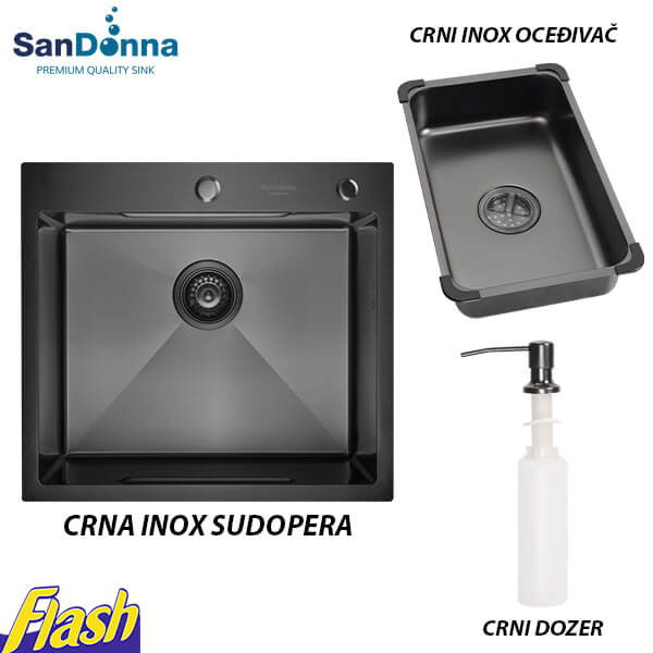 Crna INOX Sudopera (SET) – SanDonna – HD5550R