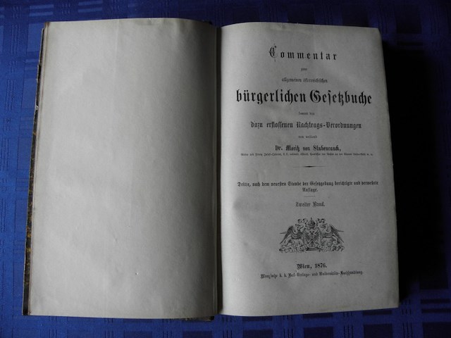 Bürgerlichen gesetzbuche, commentar, 1876.god