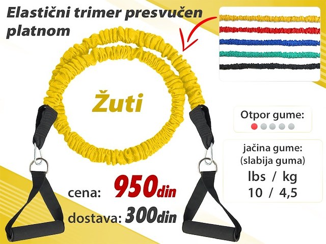 Elasticne gume / Žuti Trimer - presvucen platnom