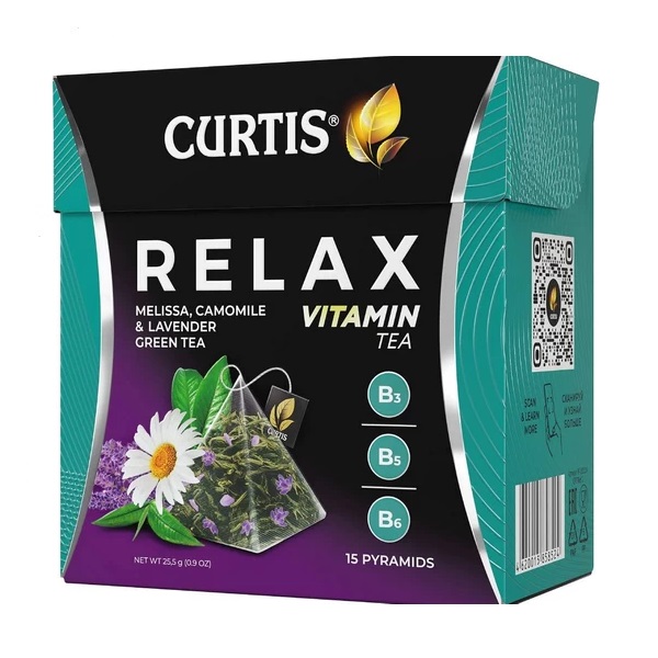 CURTIS RELAX TEA - ZELENI ČAJ SA KAMILICOM, LAVANDOM I MATIČNJAKOM, 15 X 1,7G