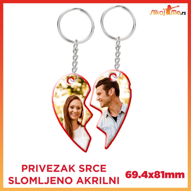 Privezak akrilni srce slomljeno