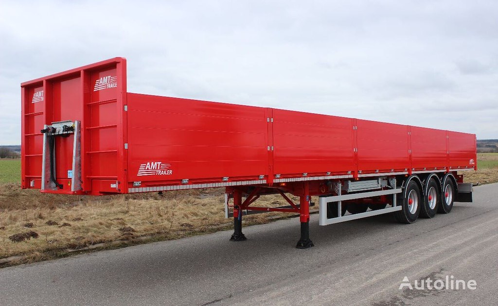 Nova AMT Trailer ÅT300 3 akslet åben trailer med 1000mm. RAL 3020 sider poluprikolica sa ravnom platformom