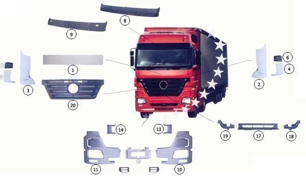 Mercedes-Benz 9437500518 9437500518 hauba za Mercedes-Benz ACTROS MP2 kamiona