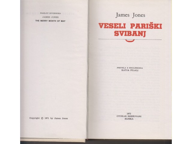 JAMES JONES VESELI PARIŠKI SVIBANJ - kolekcionarski 72`