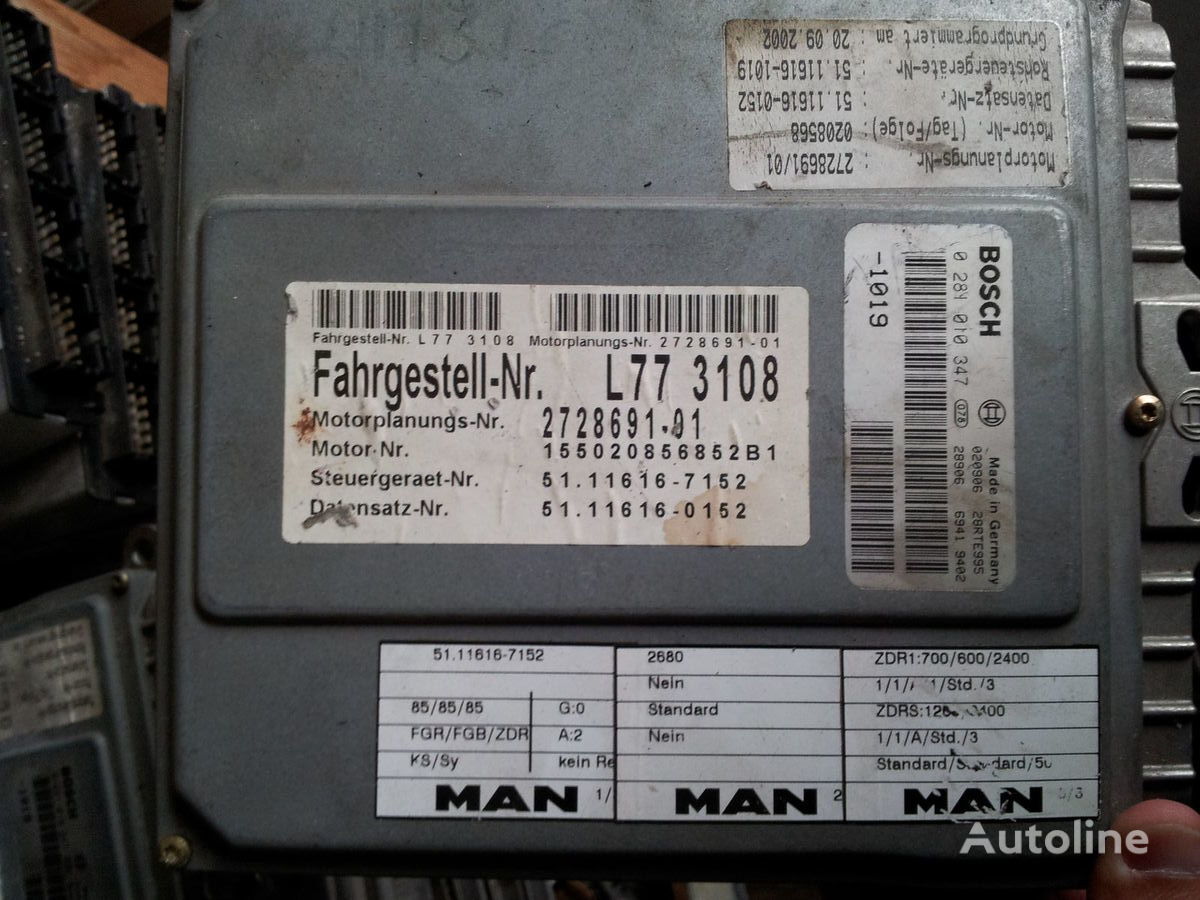 MAN ECU EDC, engine control unit 4 series , L2000, 51116167173, 5111 upravljačka jedinica za MAN 4, L2000 tegljača