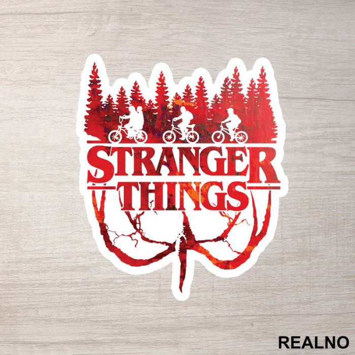 RED WOODS - STRANGER THINGS - NALEPNICA