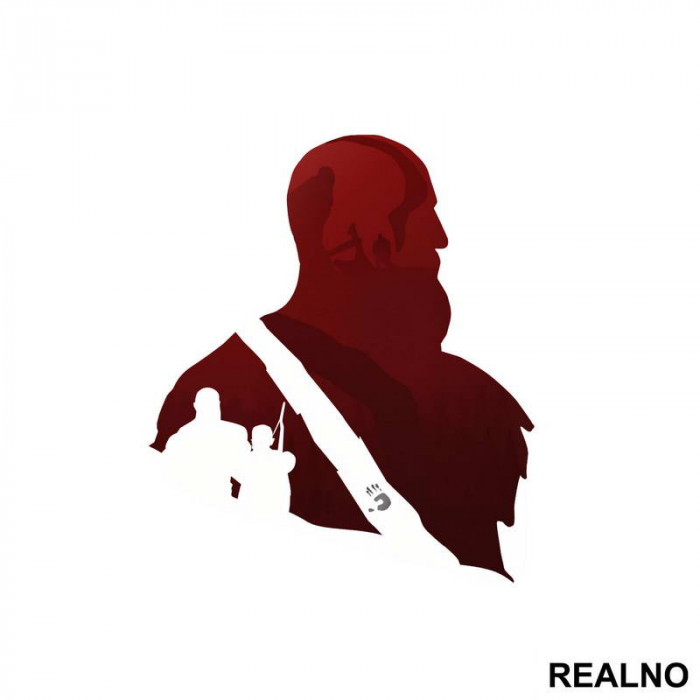 RED SILHOUETTE - GOD OF WAR - NALEPNICA