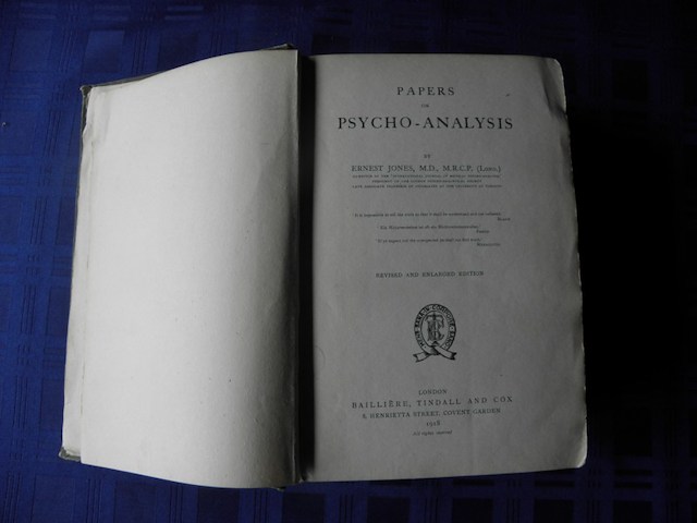 Papers on psycho-analysis, 1918.god