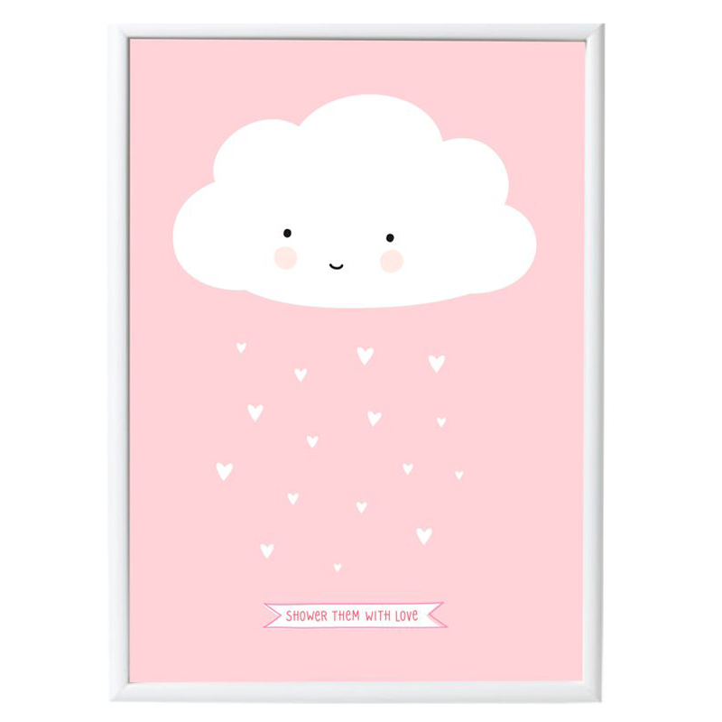 A Little Lovely Company Poster Oblak Roze POCL013