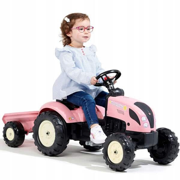 Traktor na pedale Star Pink sa prikolicom, 2056L
