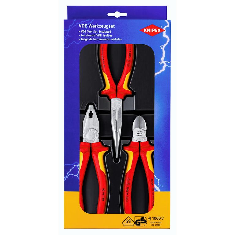 Knipex – Set VDE klešta 3-delna garnitura – 00 20 12