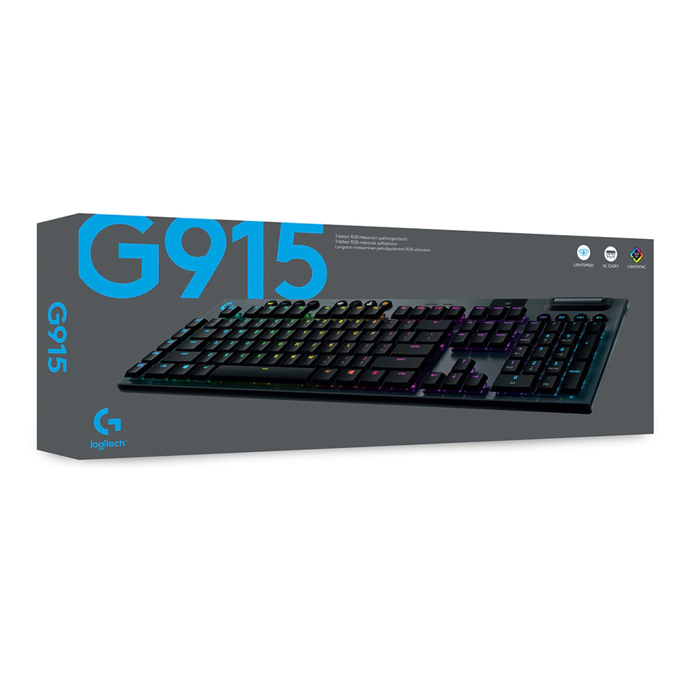 G915 Lightspeed Wireless RGB Mechanical Gaming Keyboard - GL Clicky Carbon
