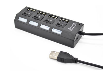 USB HUB 4in1 HUB-215 crni hi-speed