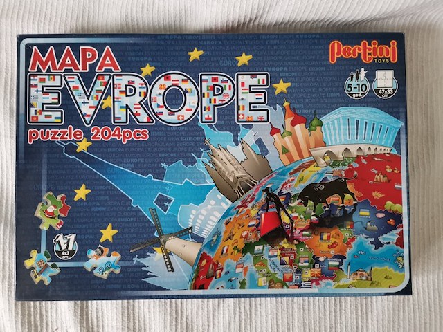 Puzzle Mapa Evrope 204 pcs