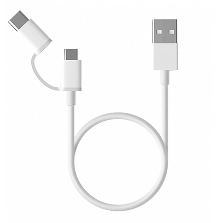 Xiaomi SJV4083TY 2u1 kabl za punjač USB A (muški) na micro USB/Type C (muški) 30cm beli