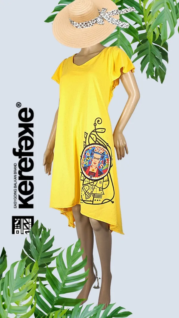 Frida aplikacija model Lidija pamučne letnje haljine za odmor Kerefeke