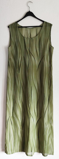 Duga unikatna haljina u zelenim tonovima vel. L