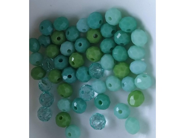 (A713) Facetirane rondel perle mint mix 50kom