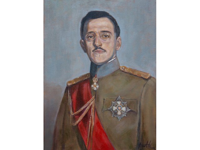 Kralj Aleksandar I Karađorđević - Ulje 40x30cm TOPALSKI
