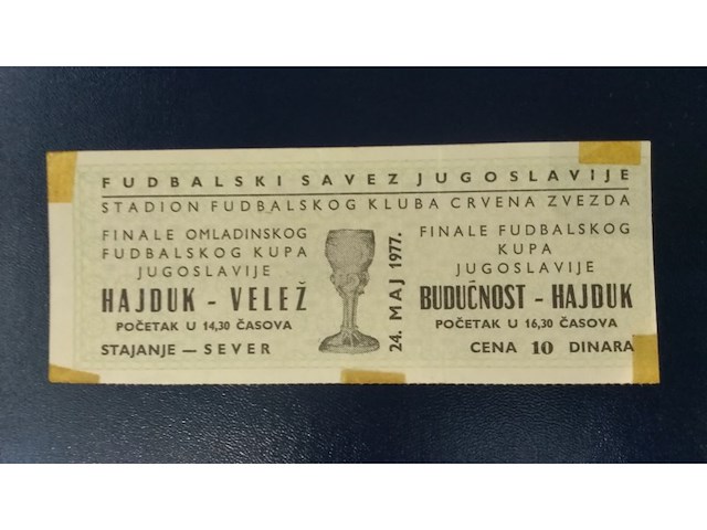 FUDBAL: BUDUCNOST - HAJDUK (Split) 24.05.1977