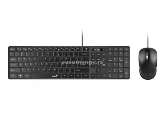 GENIUS SlimStar C126 USB YU crna tastatura+ USB crni miš