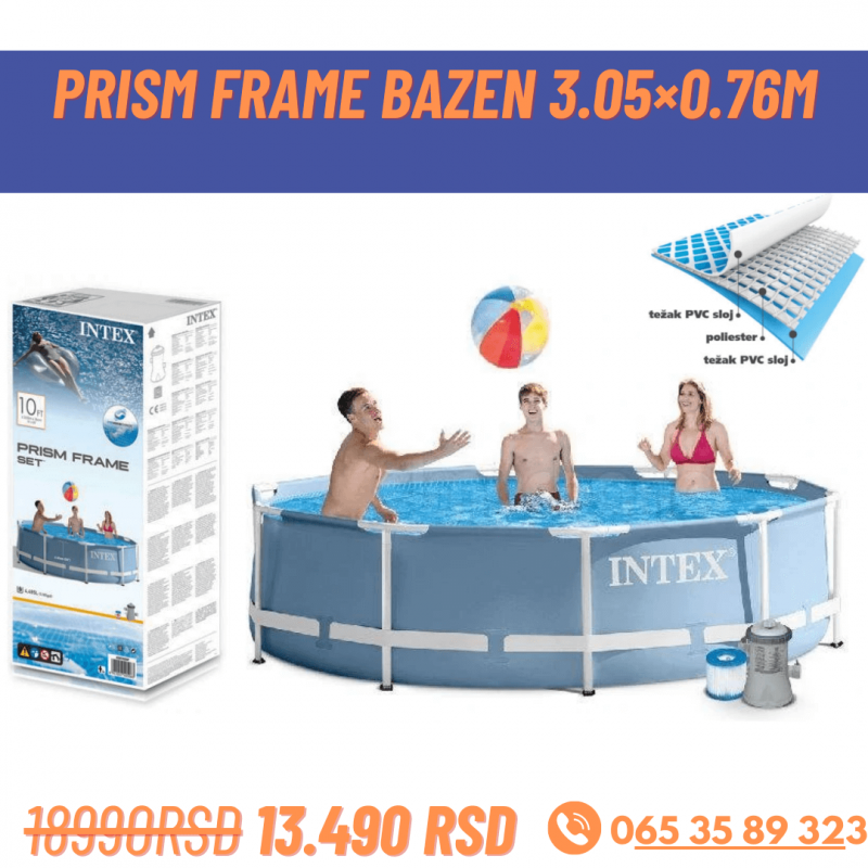 PRISM FRAME bazen 3.05x0.76m