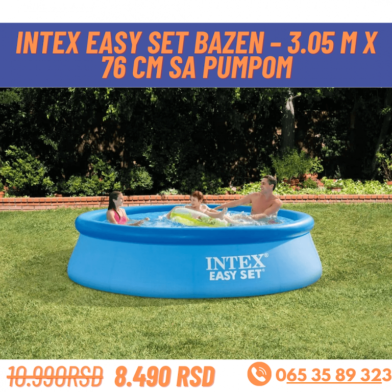 INTEX EASY SET bazen - 3.05 m x 76 cm sa pumpom