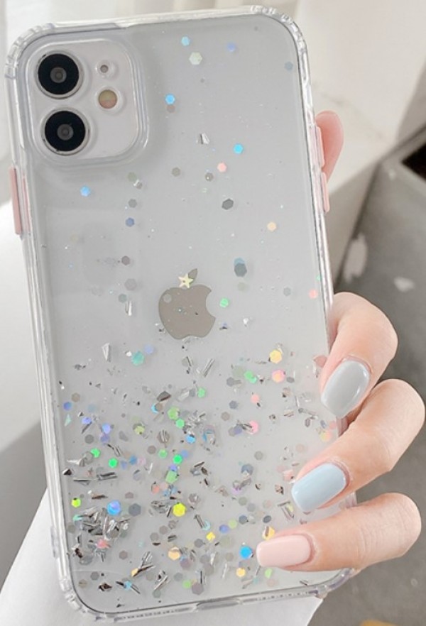 MCTK6-IPHONE 12 Pro * Furtrola 3D Sparkling star silicone Transparent (139)