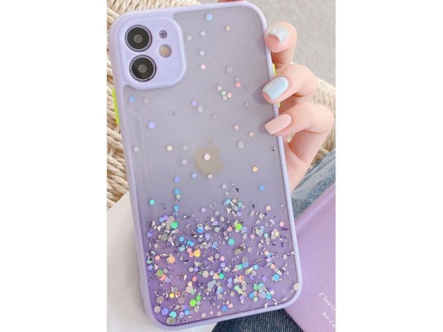 MCTK6-IPHONE 13 Mini * Furtrola 3D Sparkling star silicone Purple (139)