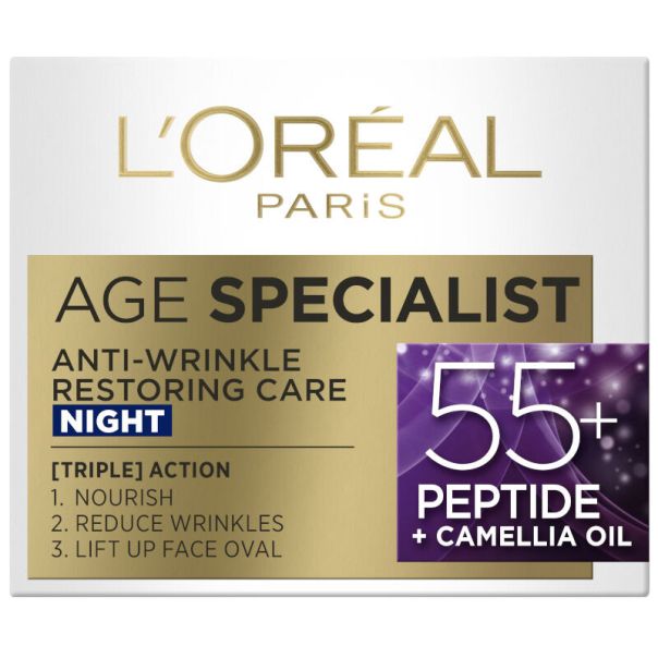 L'Oreal Paris Age Specialist Anti-wrinkle 55+ noćna krema protiv bora 50 ml