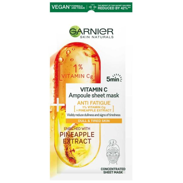 Garnier Skin Naturals maska u maramici sa sadržajem ampule vitamin C za umornu kožu 15g