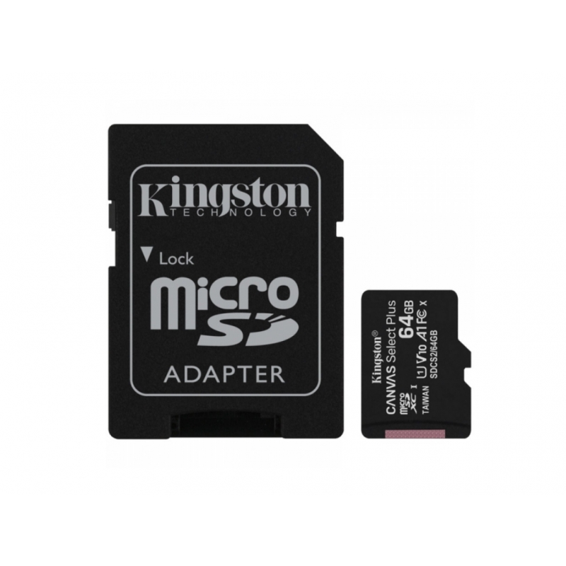 Memorije kartice KINGSTON SDCS2/64GB/microSDXC/64GB/Class10 U1/80MB/s-10MB/s+adapter