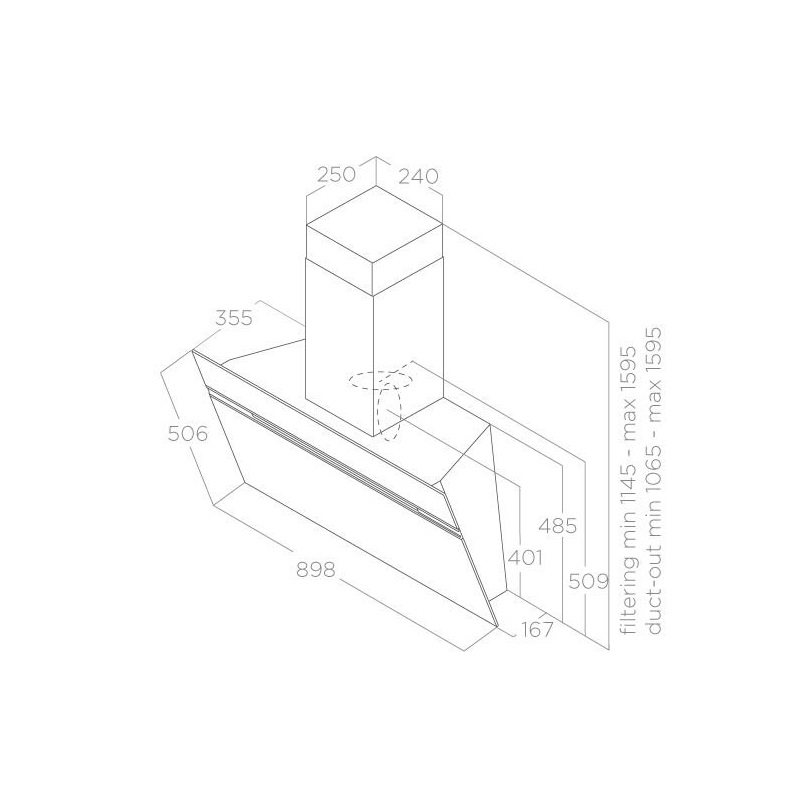 Elica dekorativni aspirator STRIPE URBAN ZINC /A/90