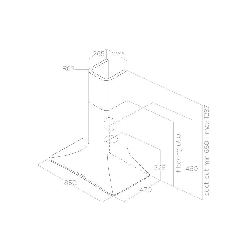 Elica dekorativni aspirator SWEET PELTROX/F/85