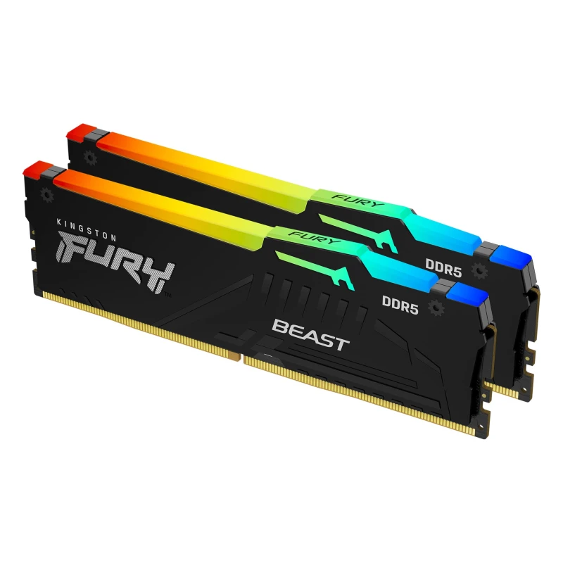 Kingston DDR5 64GB (2x32GB) 5200MHz Fury Beast RGB Black (KF552C40BBAK2-64) memorija za desktop