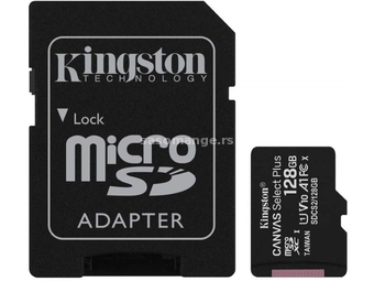 KINGSTON A1 MicroSDXC 128GB 100R class 10 SDCS2/128GB + adapter