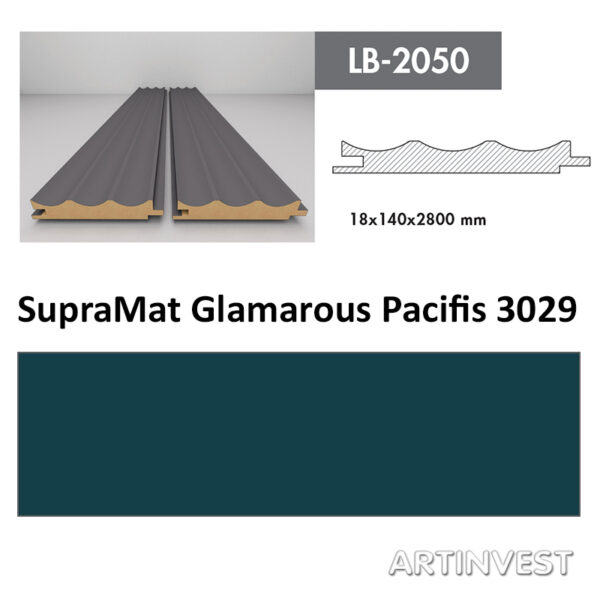Profil Zidni MDF LB-2050 SupraMat Glamarous Pacific (3029) 2800x140x18mm
