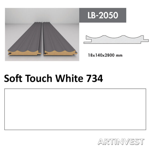 Profil Zidni MDF LB-2050 Soft Touch White (734) 2800x140x18mm