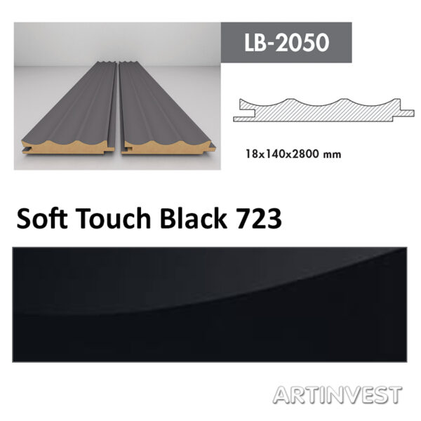 Profil Zidni MDF LB-2050 Soft Touch Black (723) 2800x140x18mm
