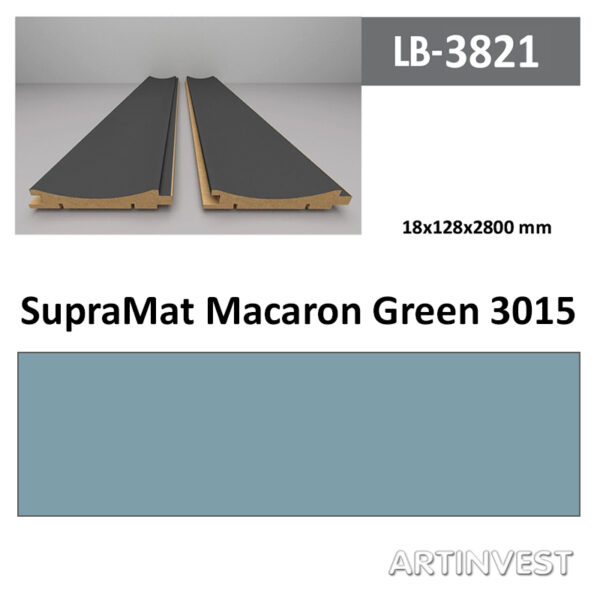 Profil Zidni MDF LB-3821 SupraMat Macaron Green (3015) 2800x128x18mm