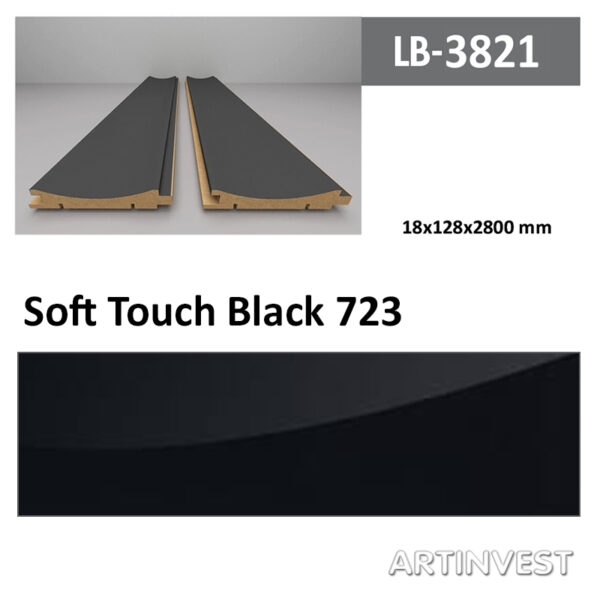 Profil Zidni MDF LB-3821 Soft Touch Black (723) 2800x128x18mm