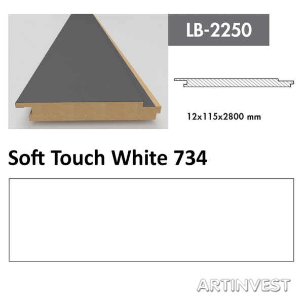 Profil Zidni MDF LB-2250 Soft Touch White (734) 2800x115x12mm