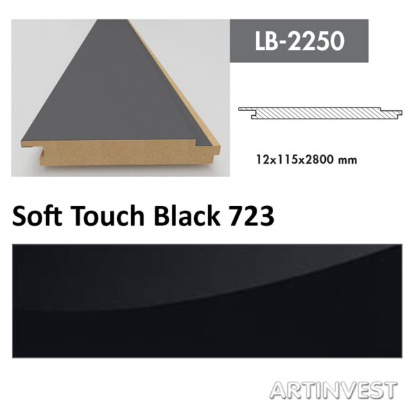 Profil Zidni MDF LB-2250 Soft Touch Black (723) 2800x115x12mm