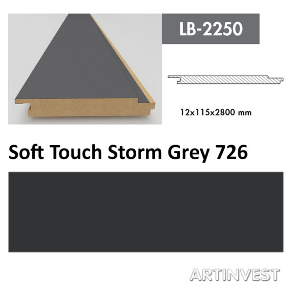 Profil Zidni MDF LB-2250 Soft Touch Storm Grey (726) 2800x115x12mm