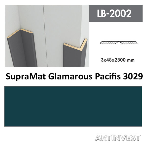 Profil Zidni MDF LB-2002 SupraMat Glamarous Pacific (3029) 2800x48x3mm