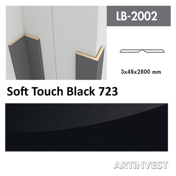 Profil Zidni MDF LB-2002 Soft Touch Black (723) 2800x48x3mm