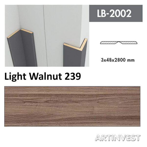 Profil Zidni MDF LB-2002 Light Walnut (239) 2800x48x3mm