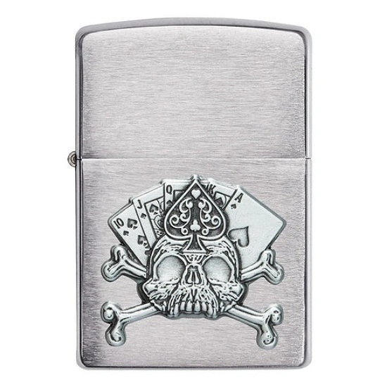 Zippo Upaljač Card Skull Emblem 49293