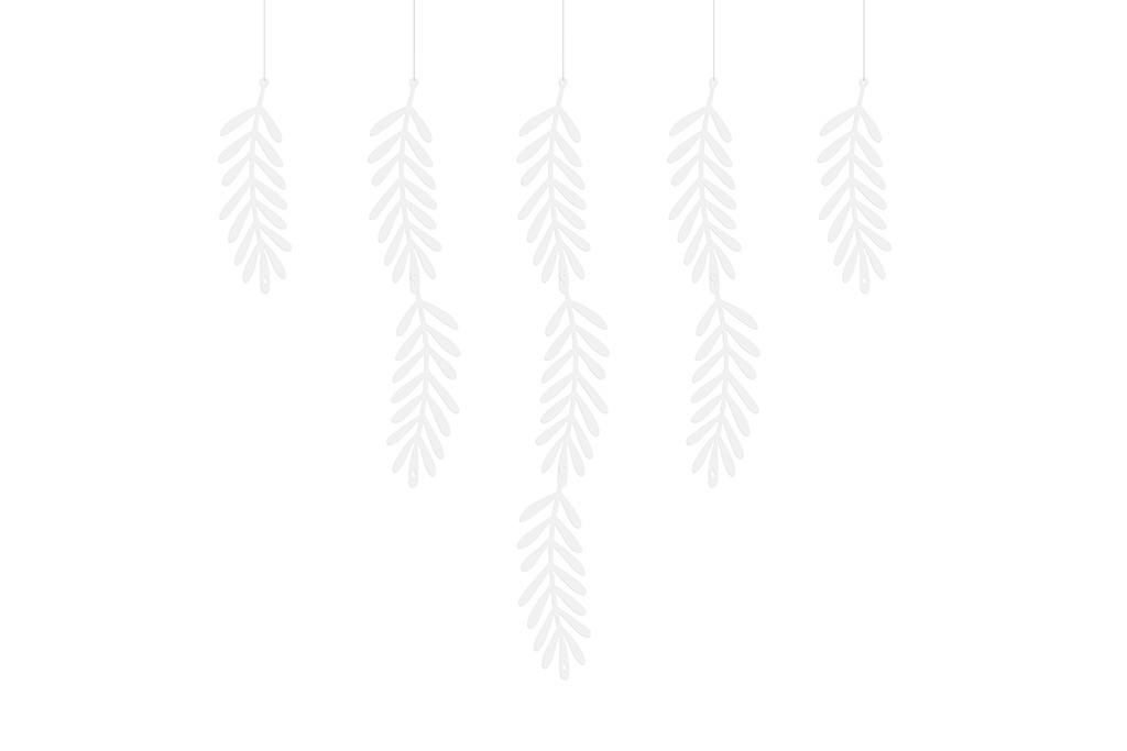Viseća dekoracija Beli listovi – 180cm