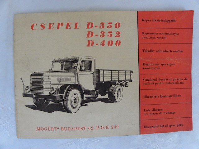 Knjiga:Katalog rezervnih delova kamion Csepel,visejezic